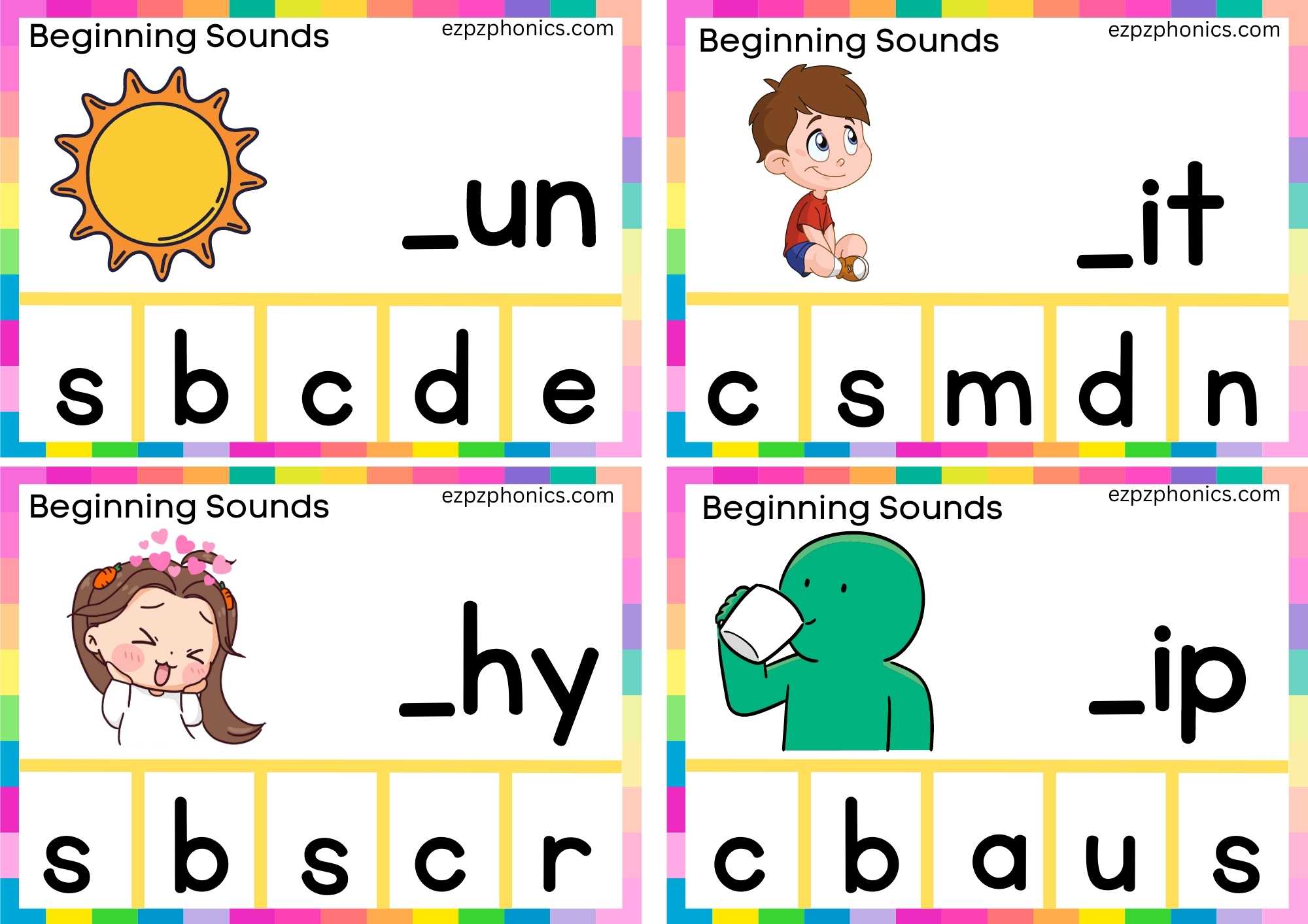 Letter S Finish The Word And Clip The Correct Letter Group 1 - ezpzphonics.com